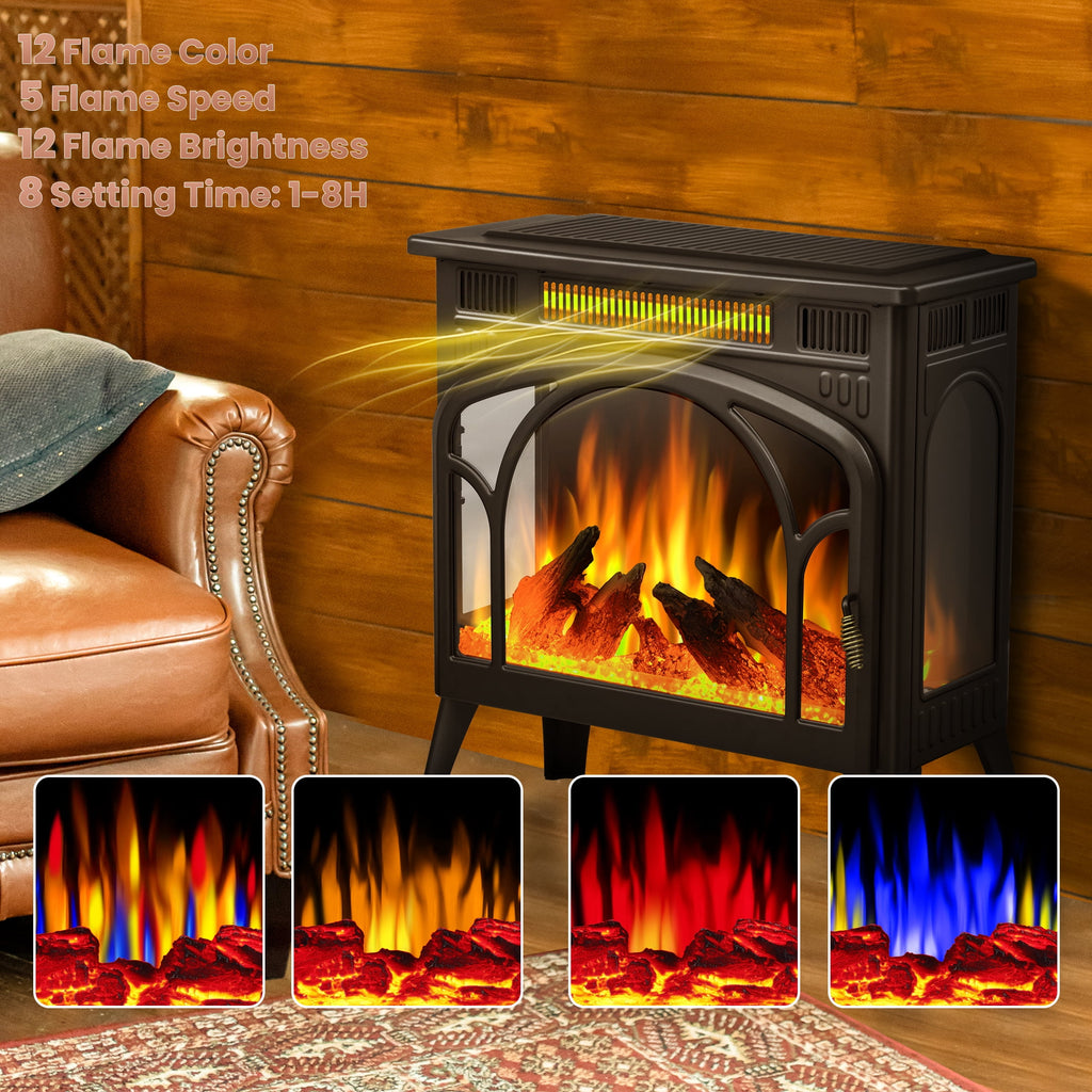 R.W.FLAME Electric Fireplace Heater 25" with 3D Realistic Flame Effect